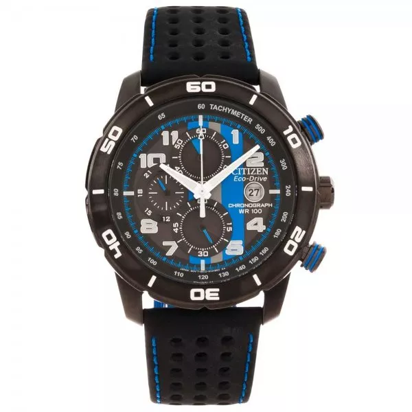 Ecommerce platform - Citizen Men's 'Eco-Drive' Primo Black/ Blue Chronog...